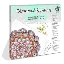 URSUS Erwachsenen-Bastelsets Diamond Painting, Diamanten Mandala, magenta/mint/orange, Set 11