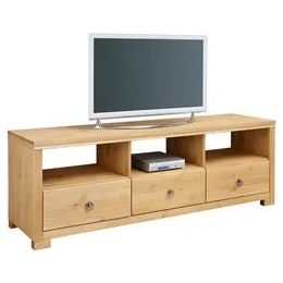 TV-Board OTTO HOME "Gotland", beige (gelaugt ge&ouml;lt), B:147cm H:51cm T:40cm, Sideboards, TV-Board, Breite 147 cm, mit Schubladen und offenen F&auml;chern, Massivholz, FSC