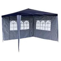 Vcm Pavillon 3x3 m mit Seitenfenstern, Blau