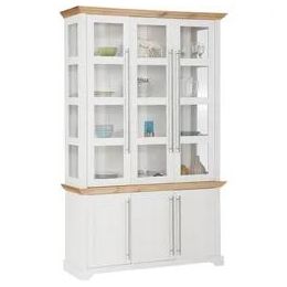 Vitrine OTTO HOME "Melissa", wei&szlig; (wei&szlig;, honig), B:132cm H:210cm T:39cm, Massivholz, Schr&auml;nke, Vitrine, aus massiver Kiefer, FSC zertifiziert, Breite 132 cm