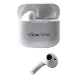 BOOMPODS Bassline Compact In Ear Kopfh&ouml;rer Bluetooth&reg; Wei&szlig; Headset, Klang-Personalisierung, Lautst&auml;rkeregelung, Schwei&szlig;resistent, Touch-Steuer
