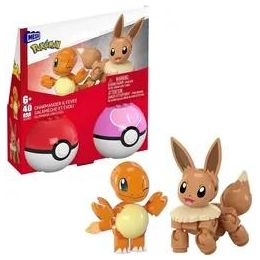 Mega Pok&eacute;mon Pok&eacute;ball 2-er Pack Bauspielzeug-Set mit 2 Actionfiguren (40 Teile) f&uuml;r Kinder