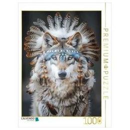 Calvendo Puzzle Der schlaue Wolf 1000 Teile Lege-Gr&ouml;&szlig;e 64x48cm Foto-Puzzle f&uuml;r gl&uuml;ckliche Stunden