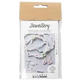 Creativ Company DIY Sets Beads Mini Kreativ Set Schmuck, Elastisches Armband, Ohrring, Kreativ Box
