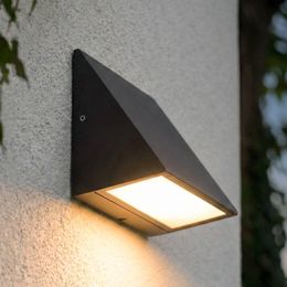 LINDBY LED-Au&szlig;enwandleuchte Triava, schwarz, Aluminium, IP65