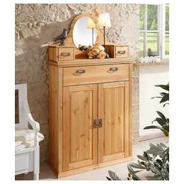 Kombikommode OTTO HOME "Madrid", beige (gelaugt, ge&ouml;lt), B:90cm H:175cm T:37cm, Sideboards, Kombikommode, inklusive Aufsatz mit Spiegel und 2 kleinen Schubladen