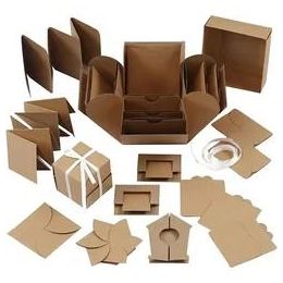 Creativ Company Geschenkdosen/-schachteln Explosion Box, Natur, Gr&ouml;&szlig;e 7x7x7,5+12x12x12 cm, 1 Stk