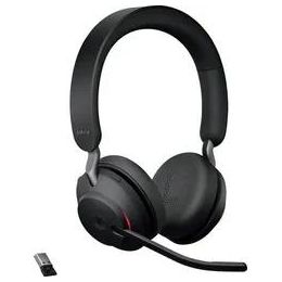 Jabra Evolve2 65 MS On Ear Headset Bluetooth&reg; Stereo Schwarz Lautst&auml;rkeregelung, Batterieladeanzeige, Mikrofon-Stummschaltung Telefon