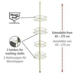 Wenko Teleskop-Eckregal Mod. Dolcedo Gold matt, rostfrei
