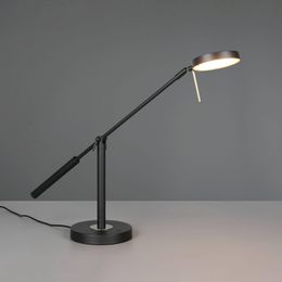Trio LED-Tischlampe Monza, schwarz matt, H&ouml;he 52 cm, Metall