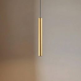 LINDBY LED-Pendelleuchte Lumaro, gold, 27 cm, 48V, dimmbar