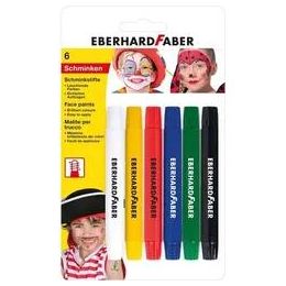 Eberhard Faber 579107 - Schminkstifte 6er Set, drehbar mit Stiftkappe, inkl. Deutschland FAN Farben: schwarz, rot, gelb (gold)