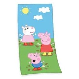 Herding Peppa Pig 6186401516 - Velourstuch, 75x150 cm, 100% Baumwolle