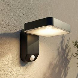 Prios LED-Solar-Wandlampe Tarlson, eckig, anthrazit, Sensor