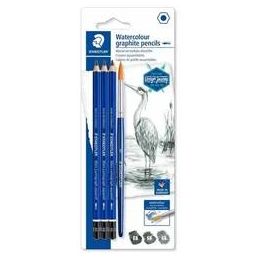 Staedtler Mars Schreib- und Zeichbedarf Mars Lumograph aquarell, wasservermalbare Bleistifte, 3er Set