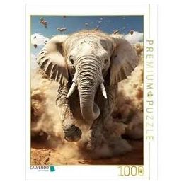 Calvendo Puzzle Elefant 1000 Teile Lege-Gr&ouml;&szlig;e 64x48cm Foto-Puzzle f&uuml;r gl&uuml;ckliche Stunden