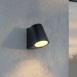 LINDBY LED-Au&szlig;enwandleuchte Illuvia, schwarz matt, IP54