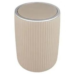 Wenko Schwingdeckeleimer Mod. Agropoli L Beige, Kosmetikeimer mit Schwingdeckel, 5,5 l