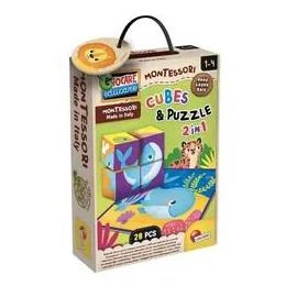 MONTESSORI Holz 2 in 1 Cube und Puzzle