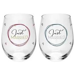 Sheepworld GRUSS & CO Trinkglas Set Motiv " Just married"