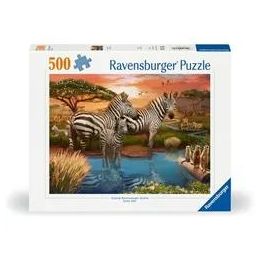 Ravensburger Erwachsenenpuzzle 500 Teile - Zebras am Wasserloch