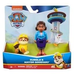 Spin Master PAW Patrol Hero Pups &ndash; Actionfiguren-Set mit 1 Rubble Hundefigur, 1 B&uuml;rgermeisterin Gutherz Figur und 1 Henrietta H&uuml;hner Figur
