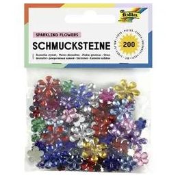 Folia Schmucksteine SPARKLING FLOWERS, 200 St&uuml;ck, Gr&ouml;&szlig;en und Farben sortiert