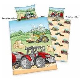 Herding babybest&reg; 2485243063 - Traktor Bettw&auml;sche (Made in Green), 40x60 cm + 100x135 cm, 100% Baumwolle