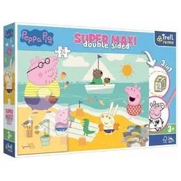 Trefl Primo Super Maxi Puzzle 24 Teile und Malvorlage Peppa Pig