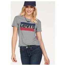 Levi's T-Shirt LEVI'S "Graphic Sport Tee Pride Edition", Damen, Gr. XS (32), grau, Jersey, Obermaterial: 100% Baumwolle, bedruckt, Basic, figurbetont normal, Rundhals, Shirts T-Shirt, Logoprint auf der Brust