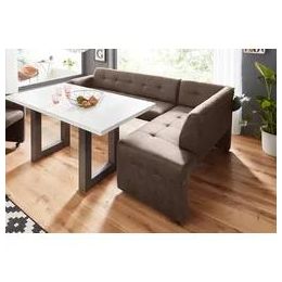Eckbank exxpo - SOFA FASHION "Barista", braun, B:197cm H:82cm T:265cm, Microfaser (Zusammensetzung: 100% Polyester);Lederfaserstoff (Grundgewebe 41% Lederfaser, 39% Polyester, 20% Baumwolle), Sitzb&auml;nke, Eckbank, Frei im Raum stellbar