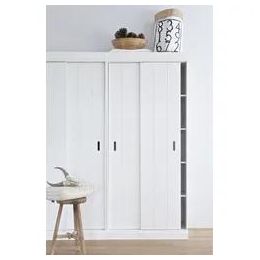 Garderobenschrank Woood "Row", wei&szlig;, Holzwerkstoff, Schr&auml;nke, Garderobenschrank, mit Schiebet&uuml;r, Breite 84 cm