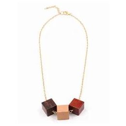 Kette mit Anh&auml;nger "Shari", Damen, Gr. onesize, Holz, braun, Collezione Alessandro, Basic, Halsketten, geometrische Formen