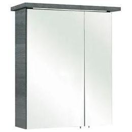 Spiegelschrank SAPHIR "Quickset 328 Badezimmer Spiegelschrank inkl. LED-Beleuchtung, 450LM", grau (graphit struktur), B:60cm H:72cm T:20cm, Holzwerkstoff, Schr&auml;nke, Spiegelschrank, 60 cm breit, Graphit Struktur quer Nachbildung, inkl. T&uuml;rd&auml;mpfer