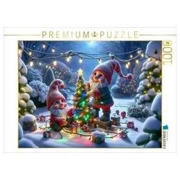 Calvendo Puzzle Winterwunderland im Zwergengarten: Festliche Vorbereitungen im Schnee 1000 Teile Lege-Gr&ouml;&szlig;e 64x48cm Foto-Puzzle f&uuml;r gl&uuml;ckliche Stunden