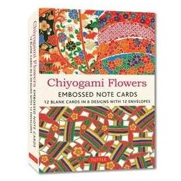 Chiyogami Flowers Note Cards - 12 Cards