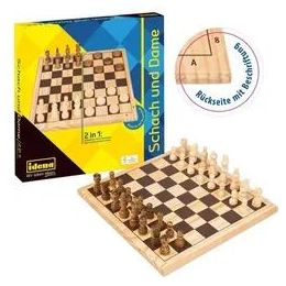 Idena Brettspiel 2in1 Schach und Dame 28,5x28,5cm