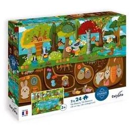 Sentosph&egrave;re Waldtiere 2x24 Teile Puzzle