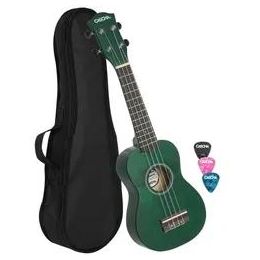 Soprano Ukulele Linden Green (incl. Bag unpadded, 3 Picks)