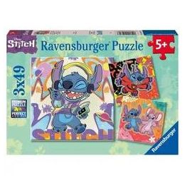 Ravensburger Kinderpuzzle 3x49 Teile - Disney Stitch - Einfach nur spielen