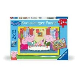 Ravensburger Kinderpuzzle 2x12 Teile - Peppa Wutz - Zeit zu feiern!