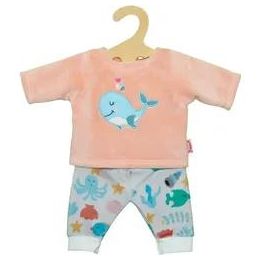 Heless Flauschiger Puppen-Pyjama "Wal Bobby", 2-teilig, Gr. 28-35 cm