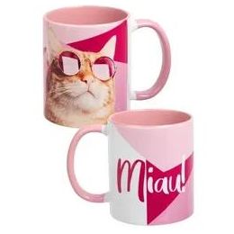 United Labels mug - Katze - miau -inner pink