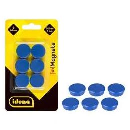 Idena Magnete St&auml;rke 7mm rund blau &Oslash;2,4cm 6 St&uuml;ck