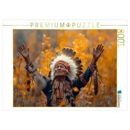 Calvendo Puzzle Bitte an die G&ouml;tter - Indianischer H&auml;uptling 1000 Teile Lege-Gr&ouml;&szlig;e 64x48cm Foto-Puzzle f&uuml;r gl&uuml;ckliche Stunden