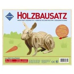 PEBARO 858/3 - Holzbausatz Hase, 43 Teile, Holzkonstruktion zum Zusammenstecken