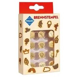 PEBARO 20700 - Brennstempel Cupcake, 12-teilig, Motive: Einhorn/Zauberstab/Elfe/Krone/Blume/Blatt, Cupcake/Eis/Regenbogen/Wolke/Vogel/Schmetterling, passend zum Pebaro-Brandkolben, Brandmalerei