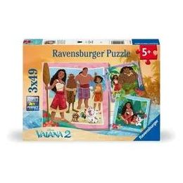 Ravensburger Kinderpuzzle 3x49 Teile - Disney Vaiana 2 - Auf, zu neuen Abenteuern