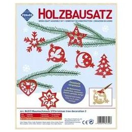 PEBARO 843/2 - Holzbausatz Baumschmuck 2, 8 Teile, Holzkonstruktion zum Zusammenstecken