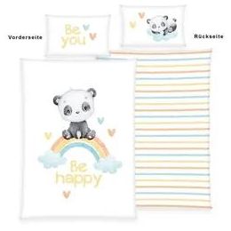 Herding babybest&reg; 2485235063 - Regenbogen Panda, Bettw&auml;sche (Made in Green), 40x60 cm + 100x135 cm, 100% Baumwolle